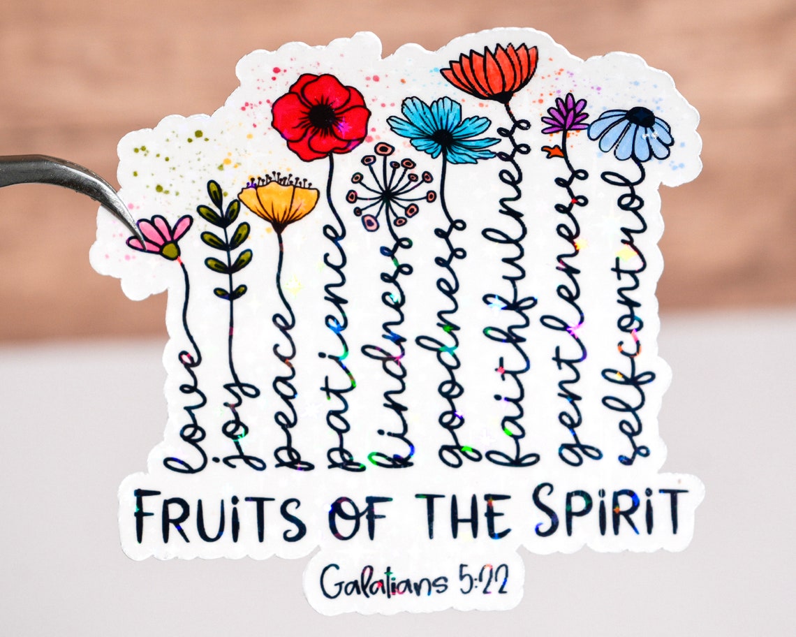 Fruits of the Spirit Sticker, Galatians 5:22, Love, Joy, Peace ...