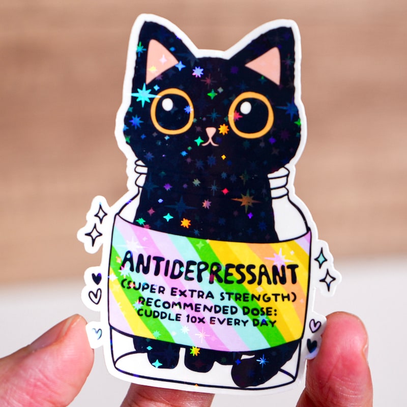Antidepressant Cats Sticker - Etsy