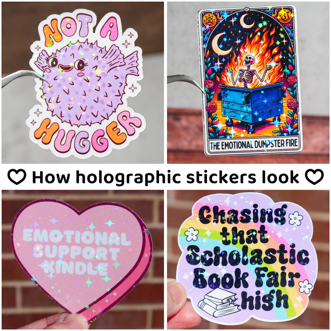 Crying Over Book Boyfriends, Book Sticker, Holographic or Glossy, 2 to ...