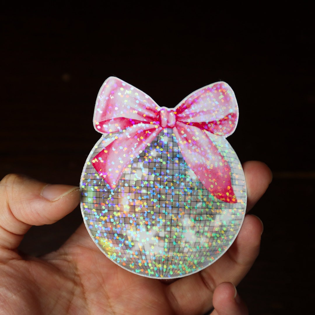 Y2K Disco Bow Tie Sticker Sparkle Sticker Coquette Girly Decoration ...
