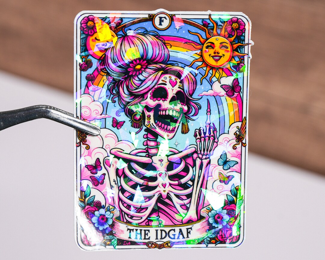 The IDGAF Sticker, Funny Tarot Card Decal, Drama Queen Gift, Women Girl ...