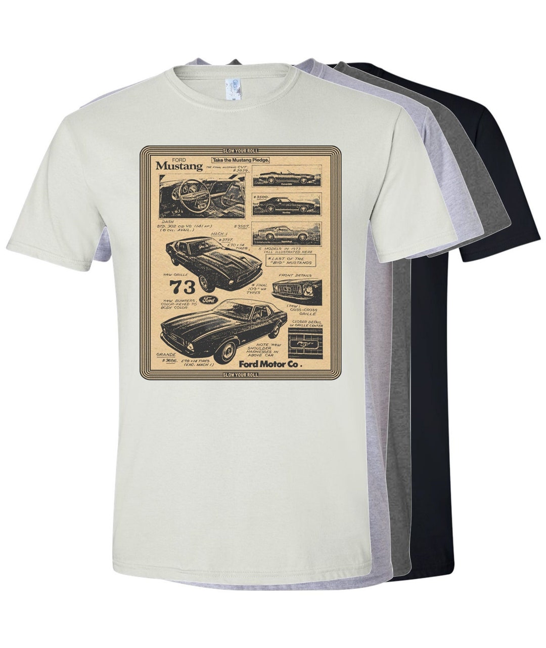 Ford Mustang 1973 Classic Muscle Car Shirt - Vintage Inspired Design ...