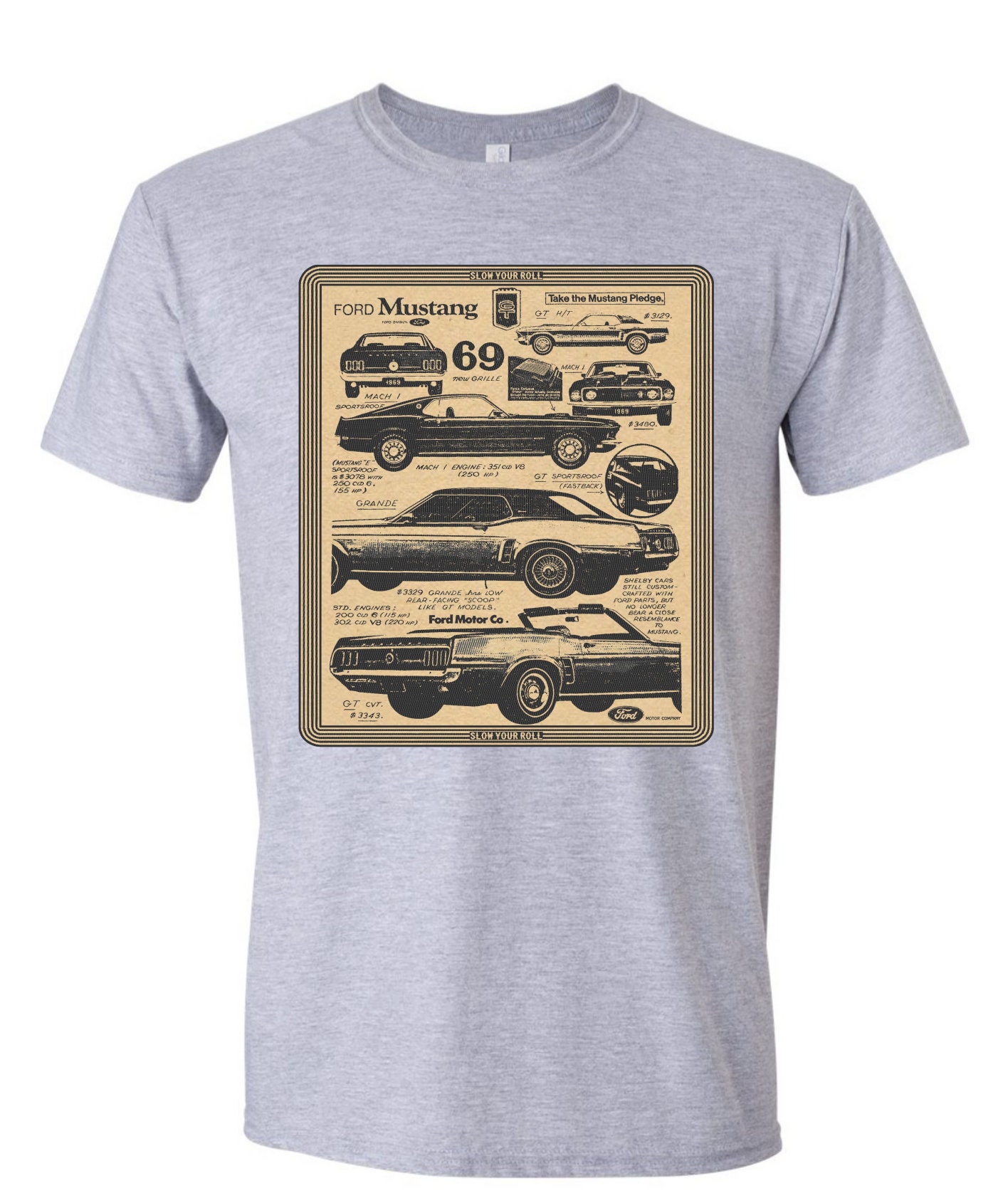 Ford Mustang 1969 Classic Muscle Car Shirt - Vintage Inspired Design ...