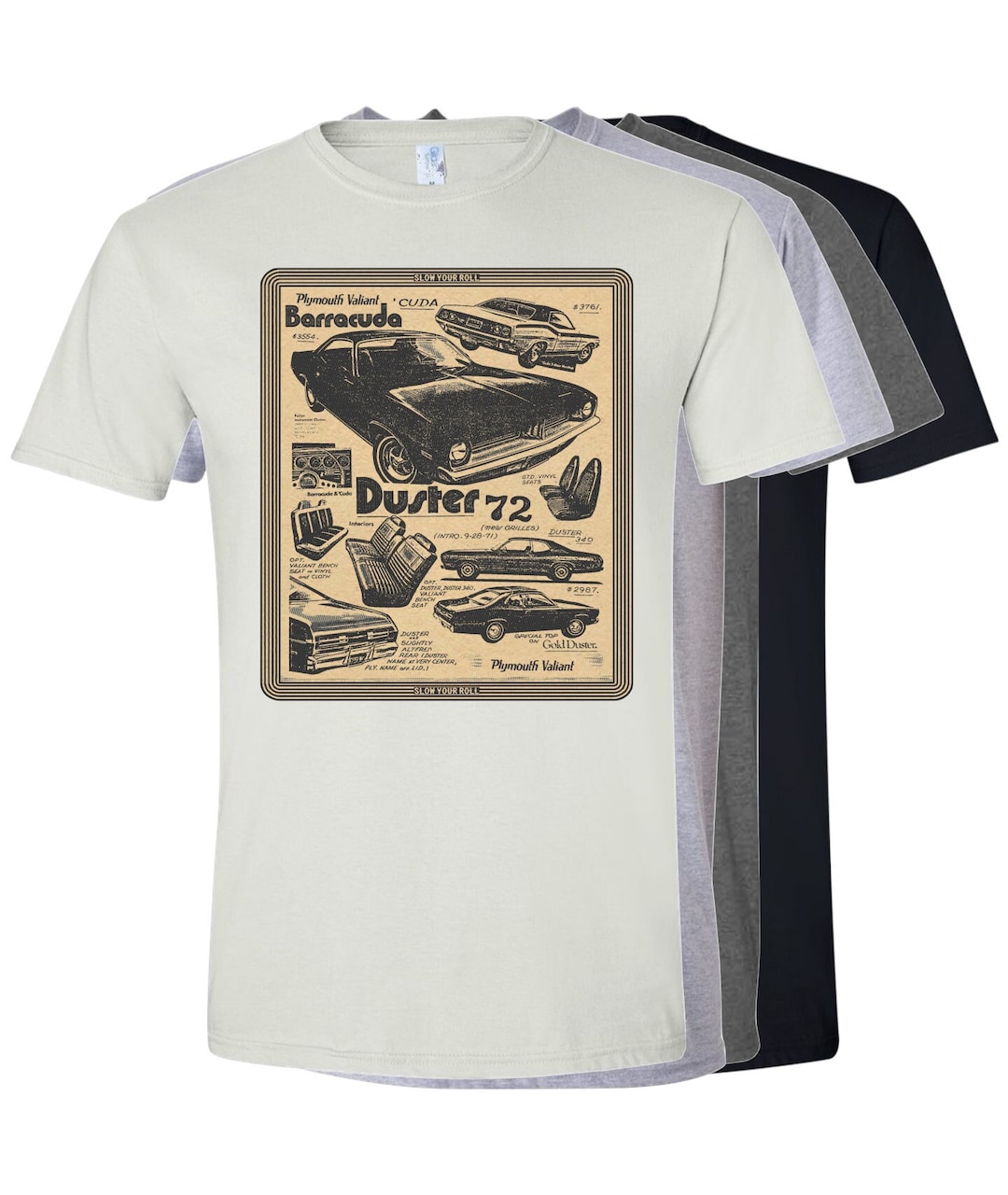 Plymouth Barracuda 1972 Classic Muscle Car Shirt - Vintage Design ...