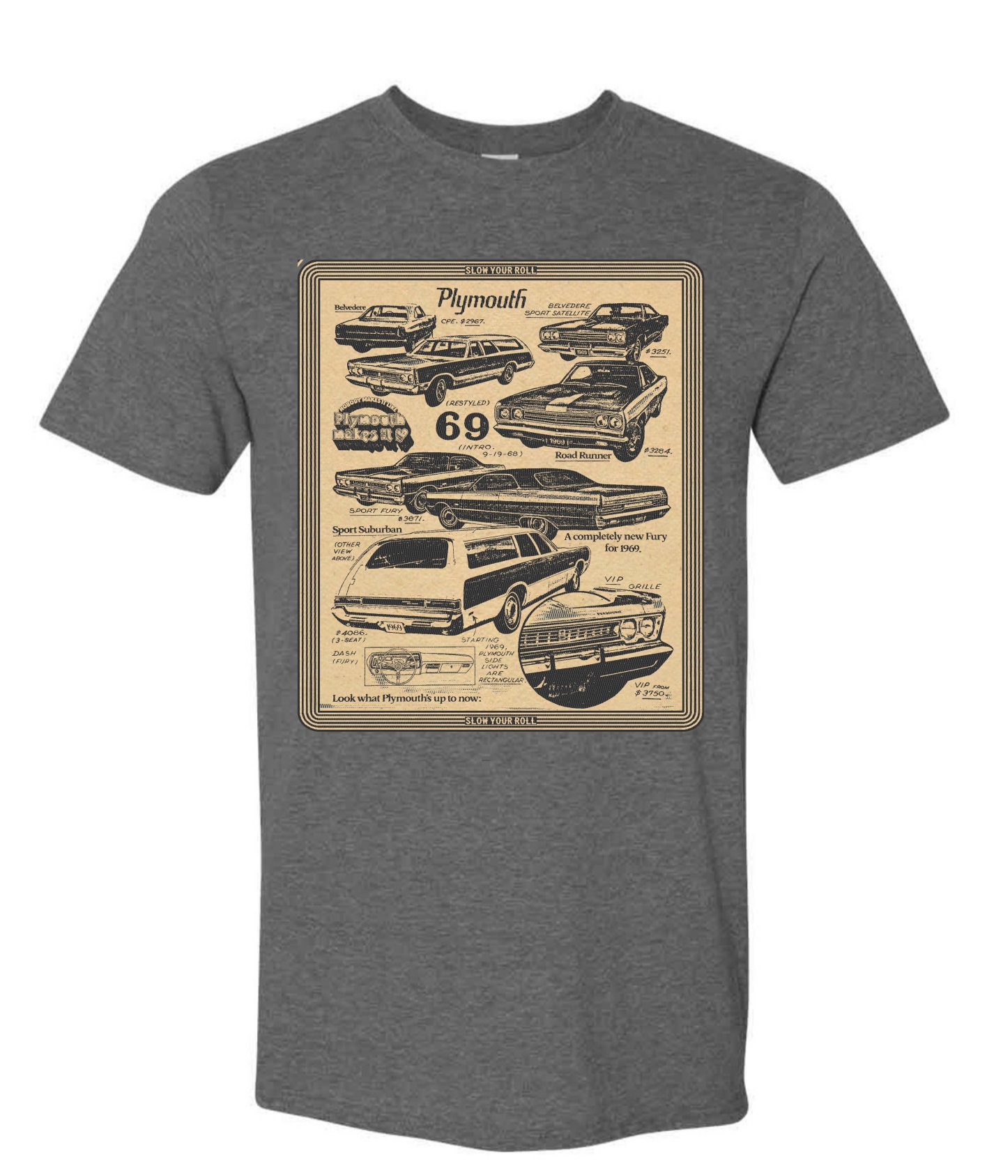 Plymouth Roadrunner 1969 Classic Muscle Car Shirt - Vintage Design ...