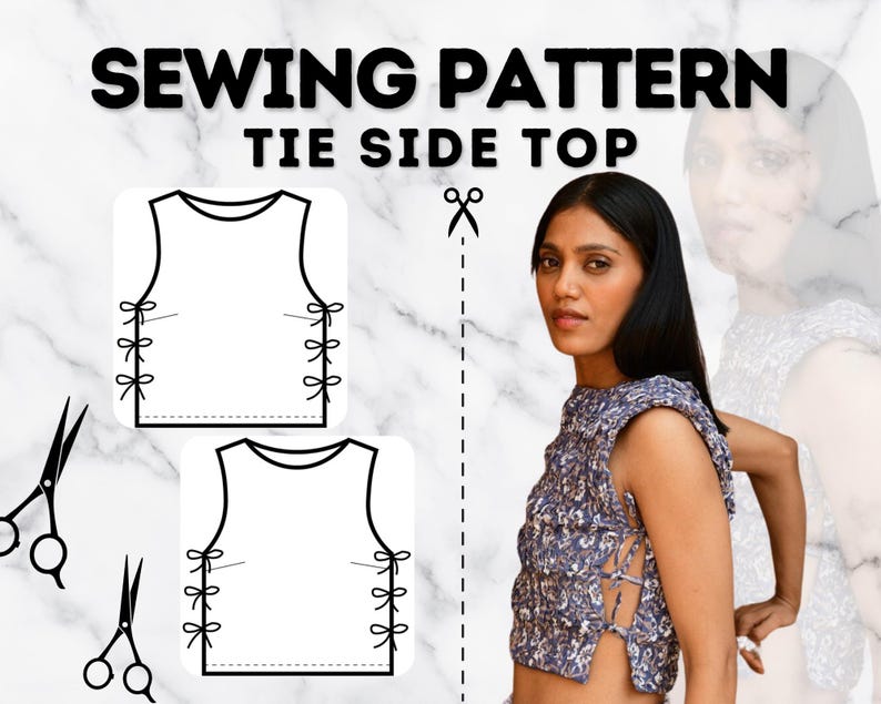Tie Side Top Top Sewing Pattern PDF Sizes XS-XL | Womens Tops Sewing ...