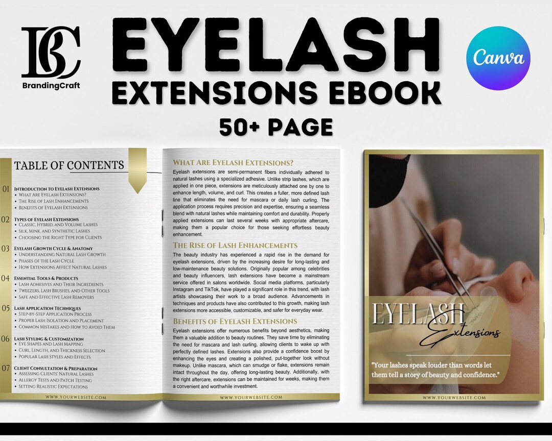 Lash Extension Training Manual: Ebook Template (50+ Page) - Etsy