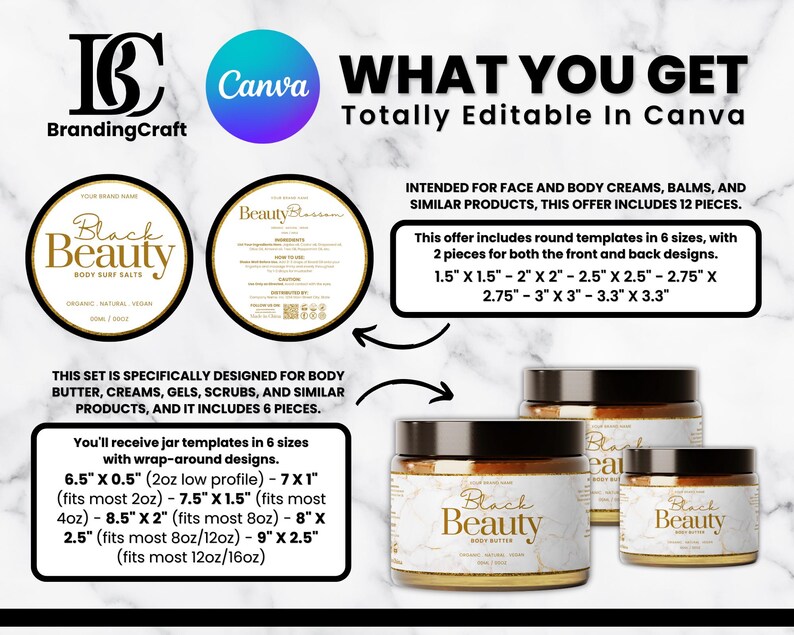 Editable Cosmetic Label Templates, Stylish Cosmetic Product Label ...