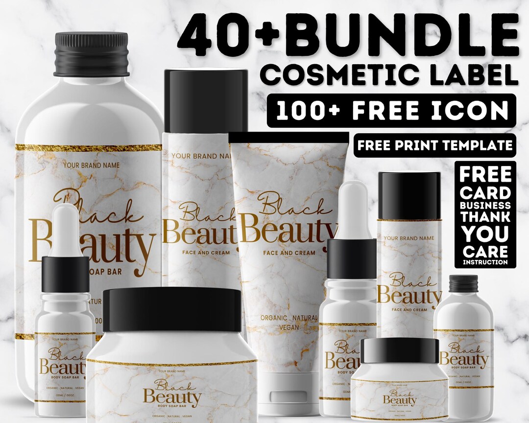 Editable Cosmetic Label Templates, Stylish Cosmetic Product Label ...