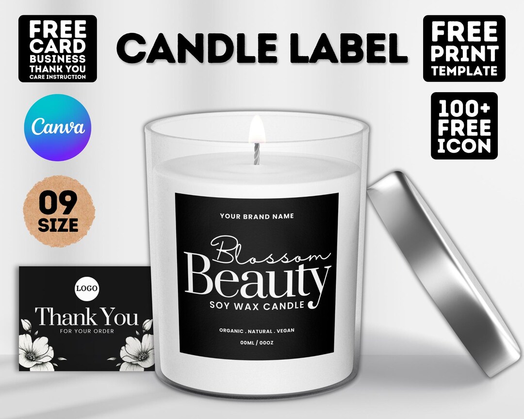 Editable Candle Labels Bundle, Modern Candle Label Designs DIY Candle ...