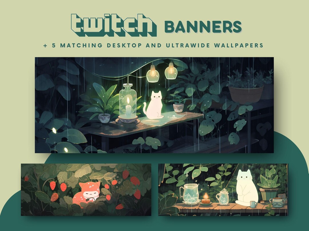 Moody Cats Twitch Banner for Streaming Cute Cat Dark Aesthetic Cats ...