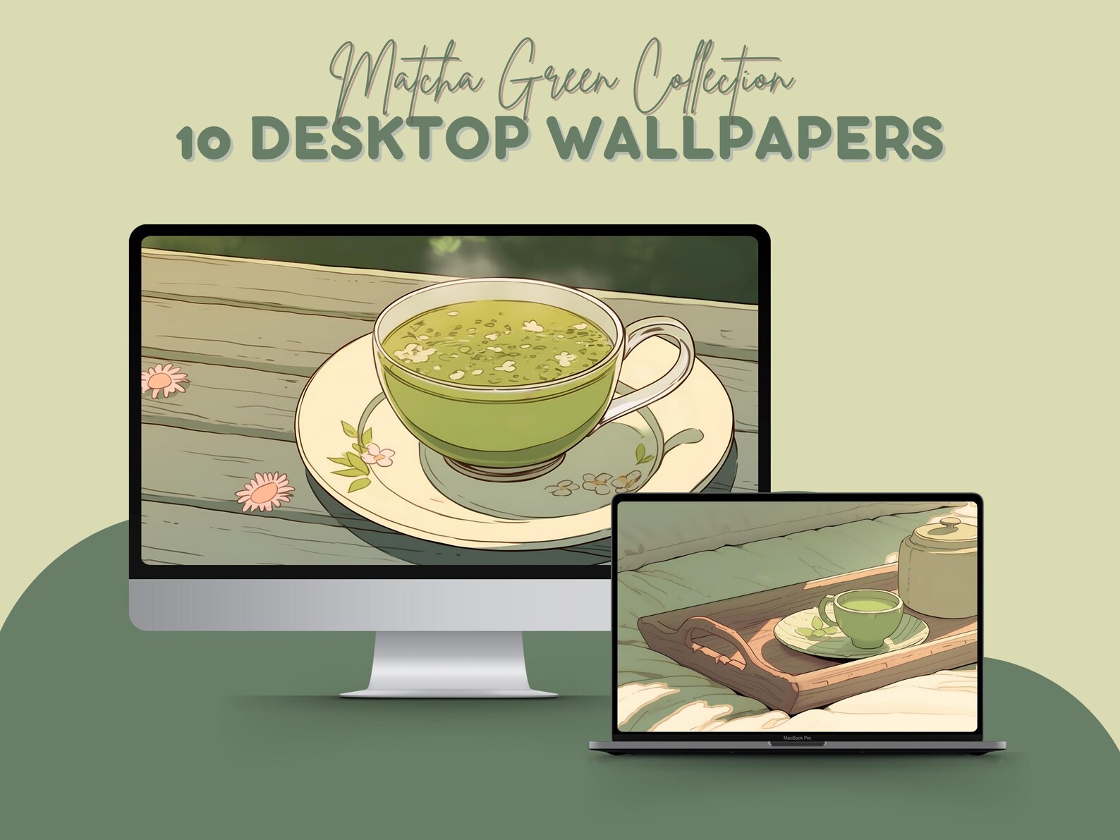 Matcha Green Desktop Wallpaper Matcha Wallpaper Green Wallpaper Light ...