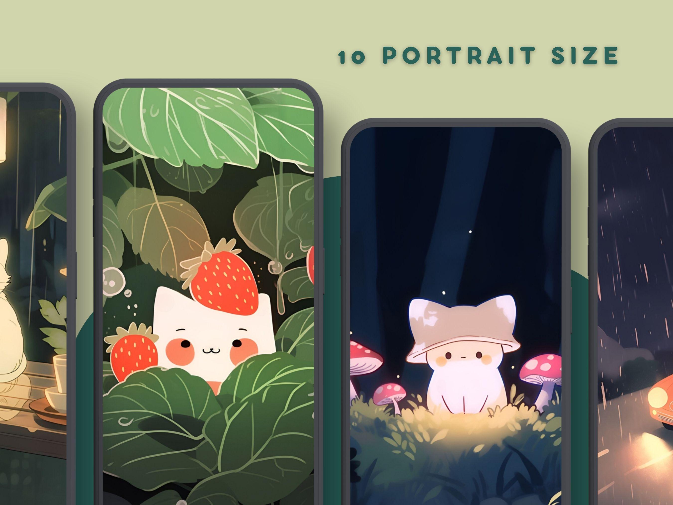 Moody Cats Wallpaper Bundle Cute Cats Wallpaper Set Kawaii Wallpaper ...