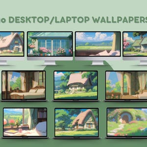 Anime Cottagecore Desktop Wallpaper Countryside Green Wallpaper Rural ...