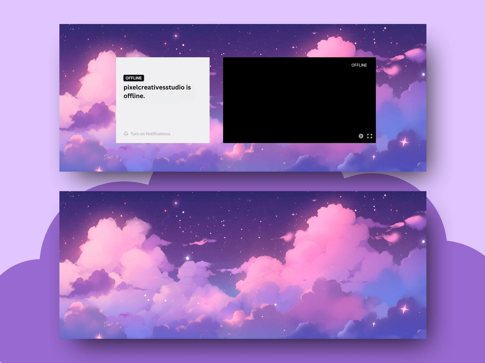 Purple Sky Streaming Banners Purple Aesthetic Night Sky Overlay Purple ...