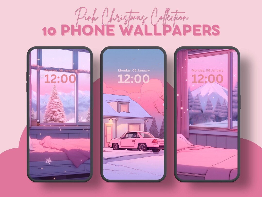 Pink Christmas Phone Wallpaper Cute Pink Aesthetic Christmas Wallpaper ...