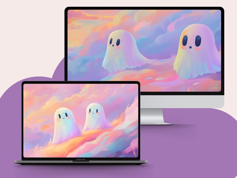 Watercolor Ghost Desktop Wallpaper Ghosts Wallpaper Halloween Wallpaper ...