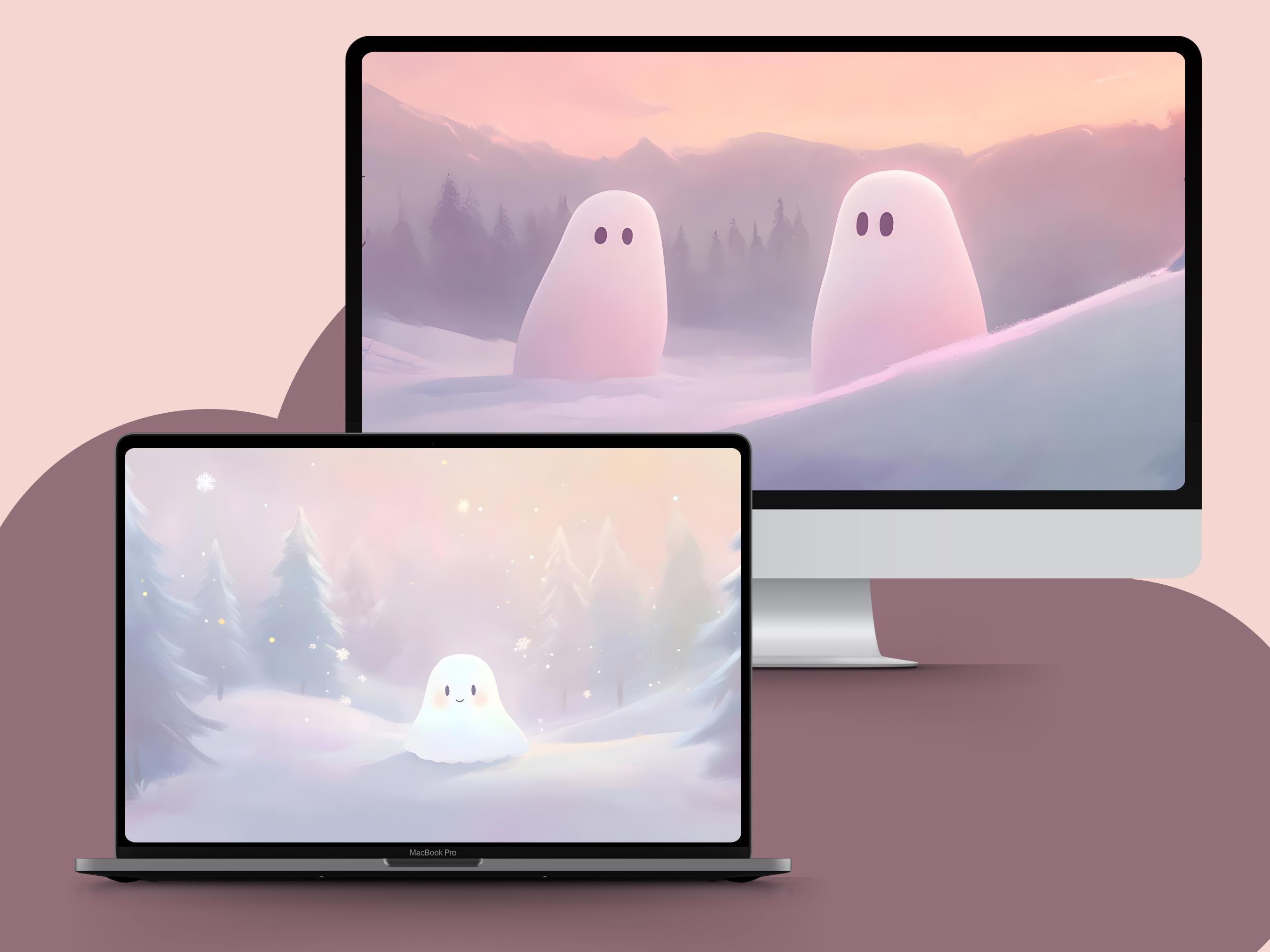 Winter Ghost Desktop Wallpaper Spooky Desktop Christmas Pc Wallpaper ...