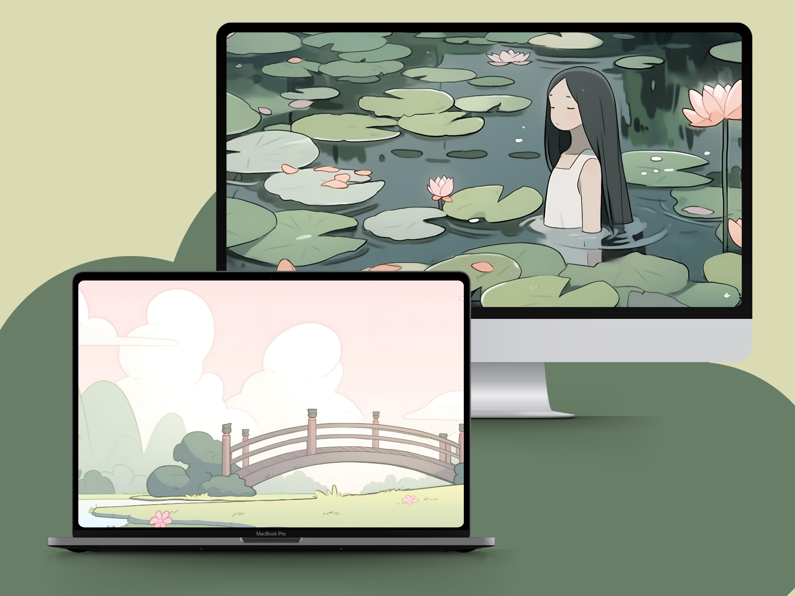 Matcha Green Desktop Wallpaper Matcha Wallpaper Green Wallpaper Light ...