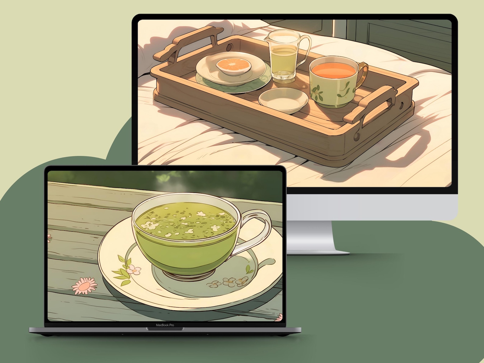 Matcha Green Desktop Wallpaper Matcha Wallpaper Green Wallpaper Light ...