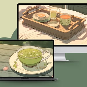 Matcha Green Desktop Wallpaper Matcha Wallpaper Green Wallpaper Light ...