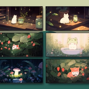 Moody Cats Wallpaper Bundle Cute Cats Wallpaper Set Kawaii Wallpaper ...