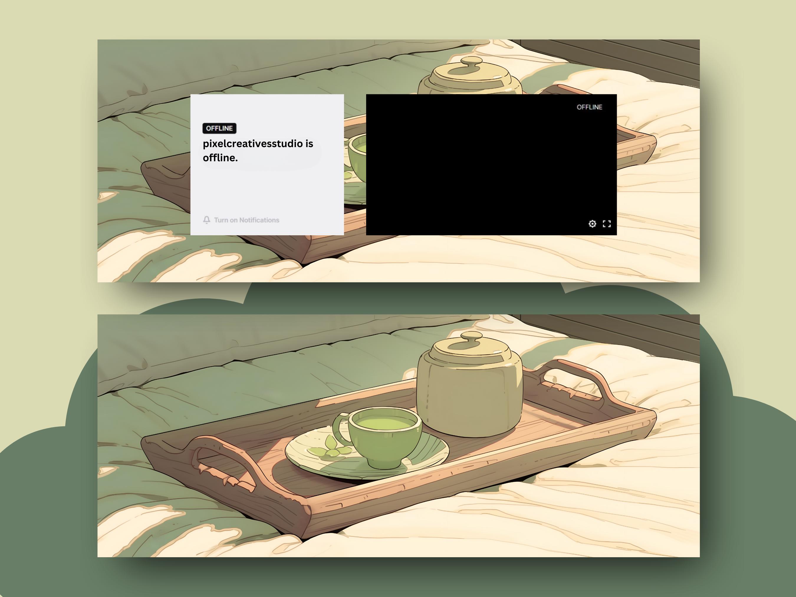Matcha Green Twitch Banners Cozy Twitch Banner Twitch Stream Banner ...