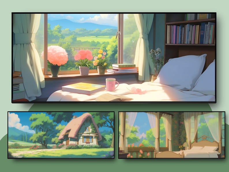 Anime Cottagecore Ultrawide Wallpaper Vintage Countryside Anime ...