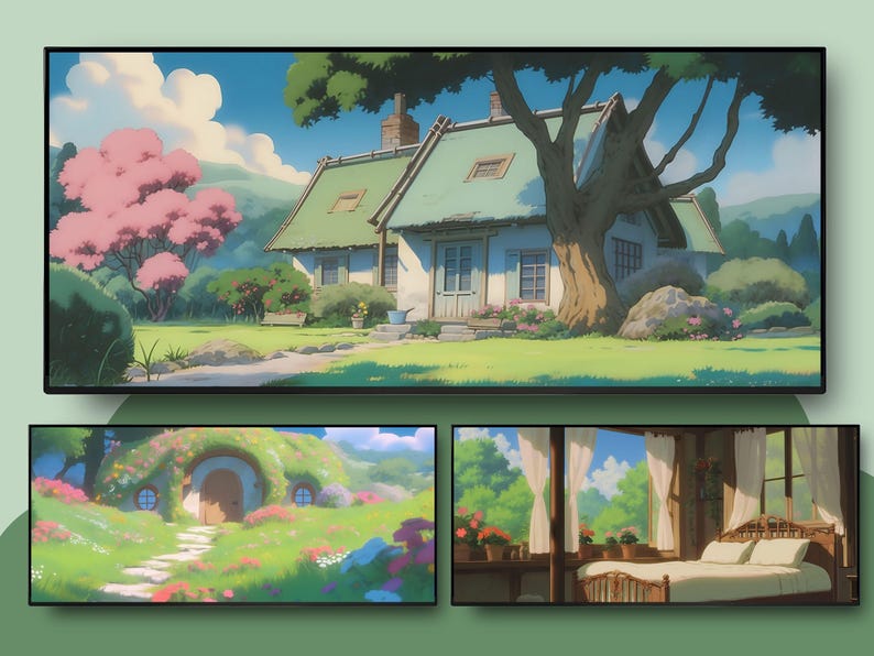 Anime Cottagecore Ultrawide Wallpaper Vintage Countryside Anime ...