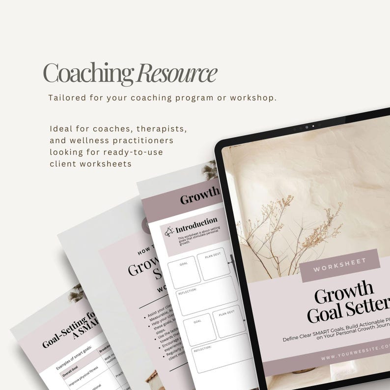 SMART Goal Setting Sheet Growth Goal Setting PDF Coaching Worksheet ...