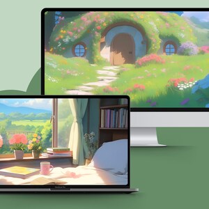 Anime Cottagecore Desktop Wallpaper Countryside Green Wallpaper Rural ...