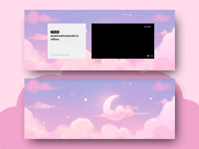 Dreamy Clouds Twitch Banner Pastel Sky Streaming Banner Cozy Twitch ...