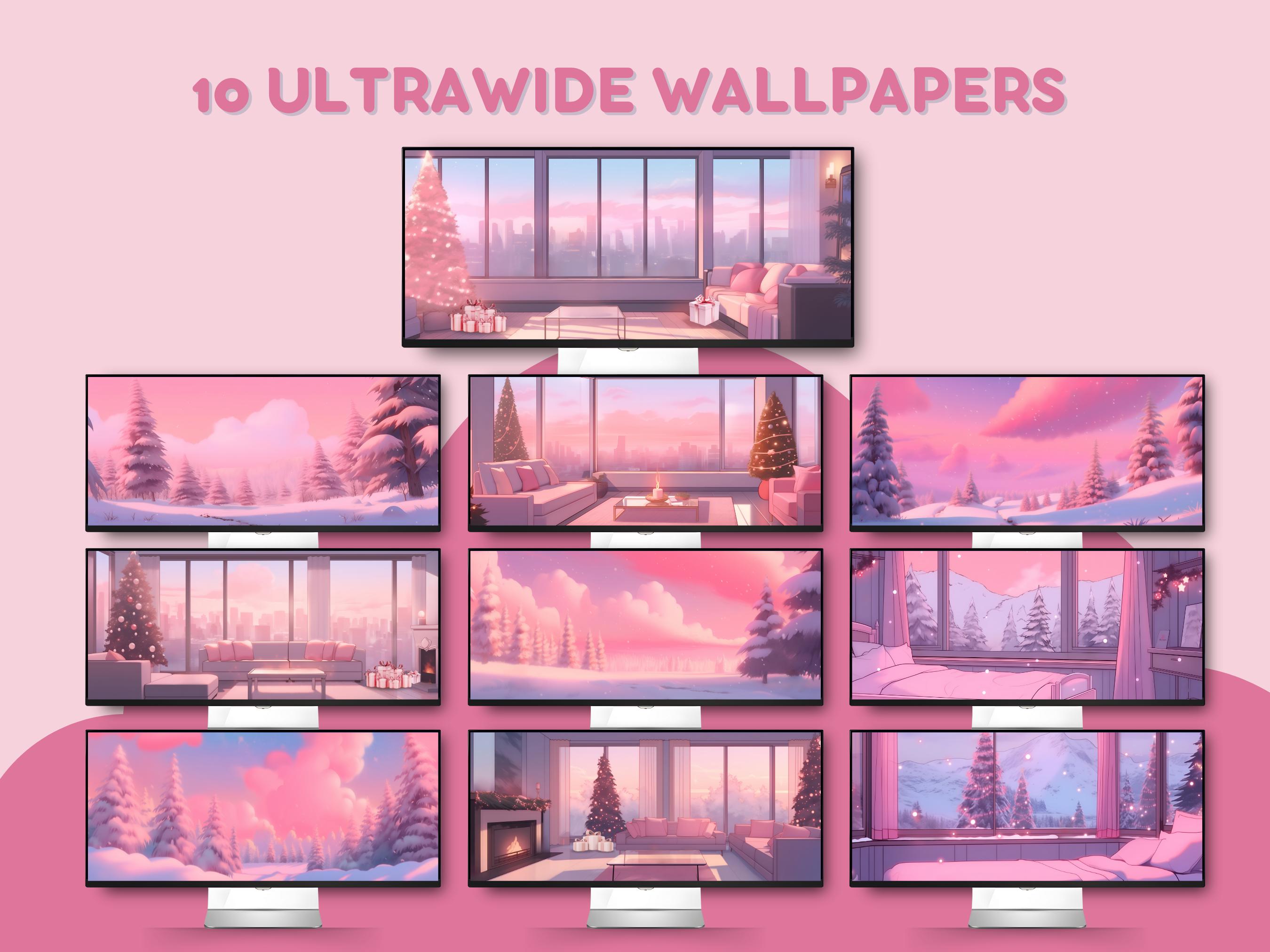 Pink Christmas Ultrawide Wallpaper Pinkmas Pastel Wallpaper Christmas ...