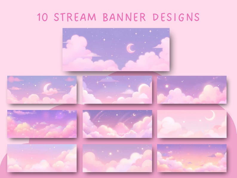 Dreamy Clouds Twitch Banner Pastel Sky Streaming Banner Cozy Twitch ...