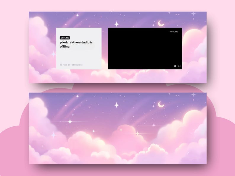 Dreamy Clouds Twitch Banner Pastel Sky Streaming Banner Cozy Twitch ...