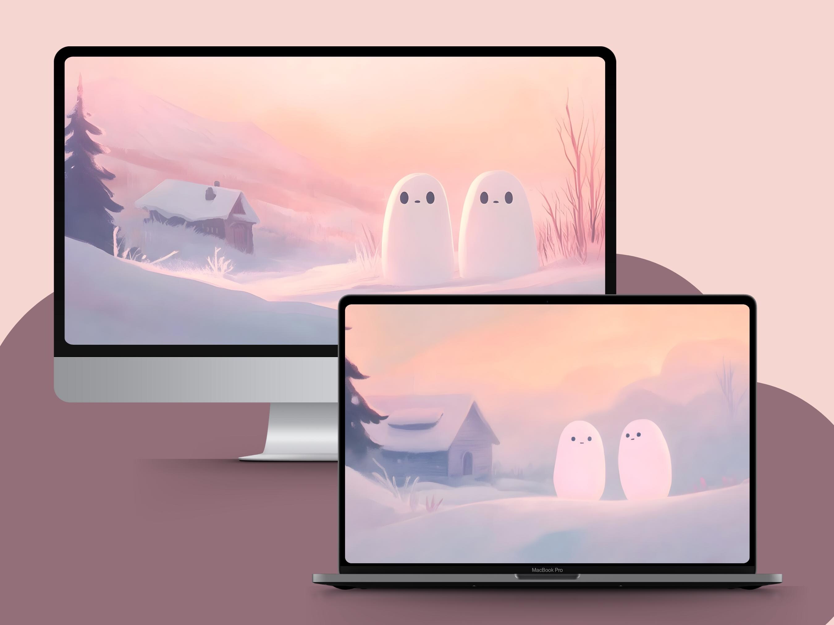 Winter Ghost Desktop Wallpaper Spooky Desktop Christmas Pc Wallpaper ...