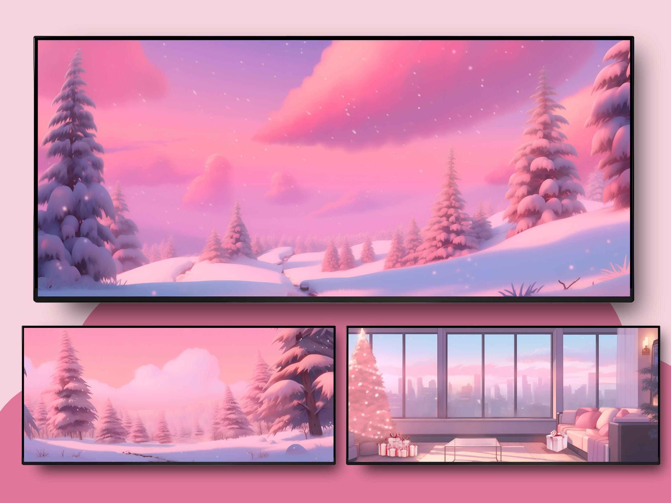 Pink Christmas Ultrawide Wallpaper Pinkmas Pastel Wallpaper Christmas ...