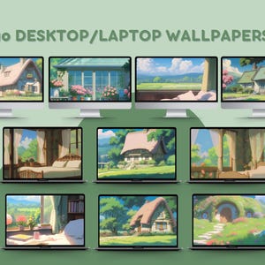 Anime Cottagecore Desktop Wallpaper Countryside Green Wallpaper Rural ...