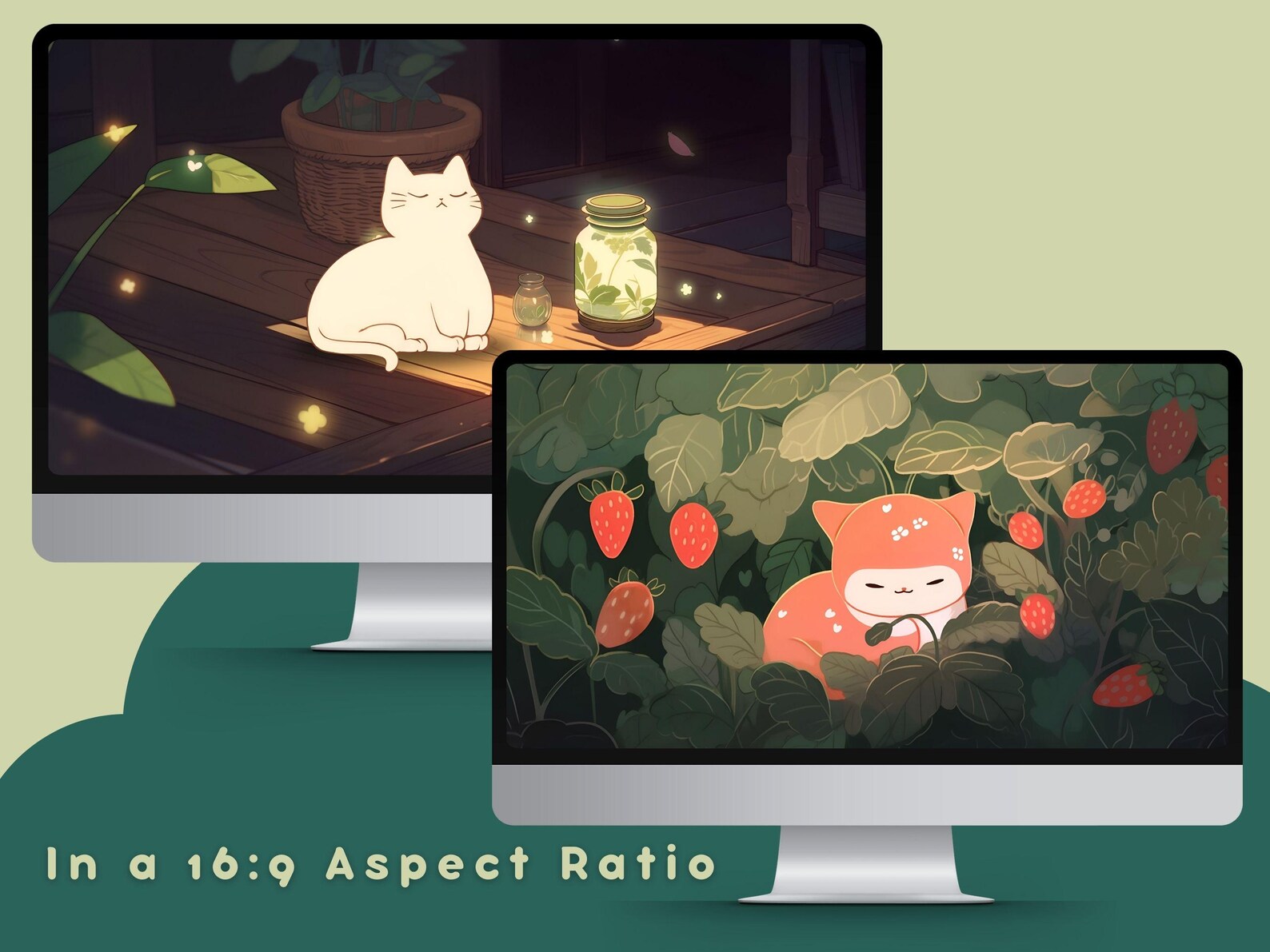 Moody Cats Wallpaper Bundle Cute Cats Wallpaper Set Kawaii Wallpaper ...