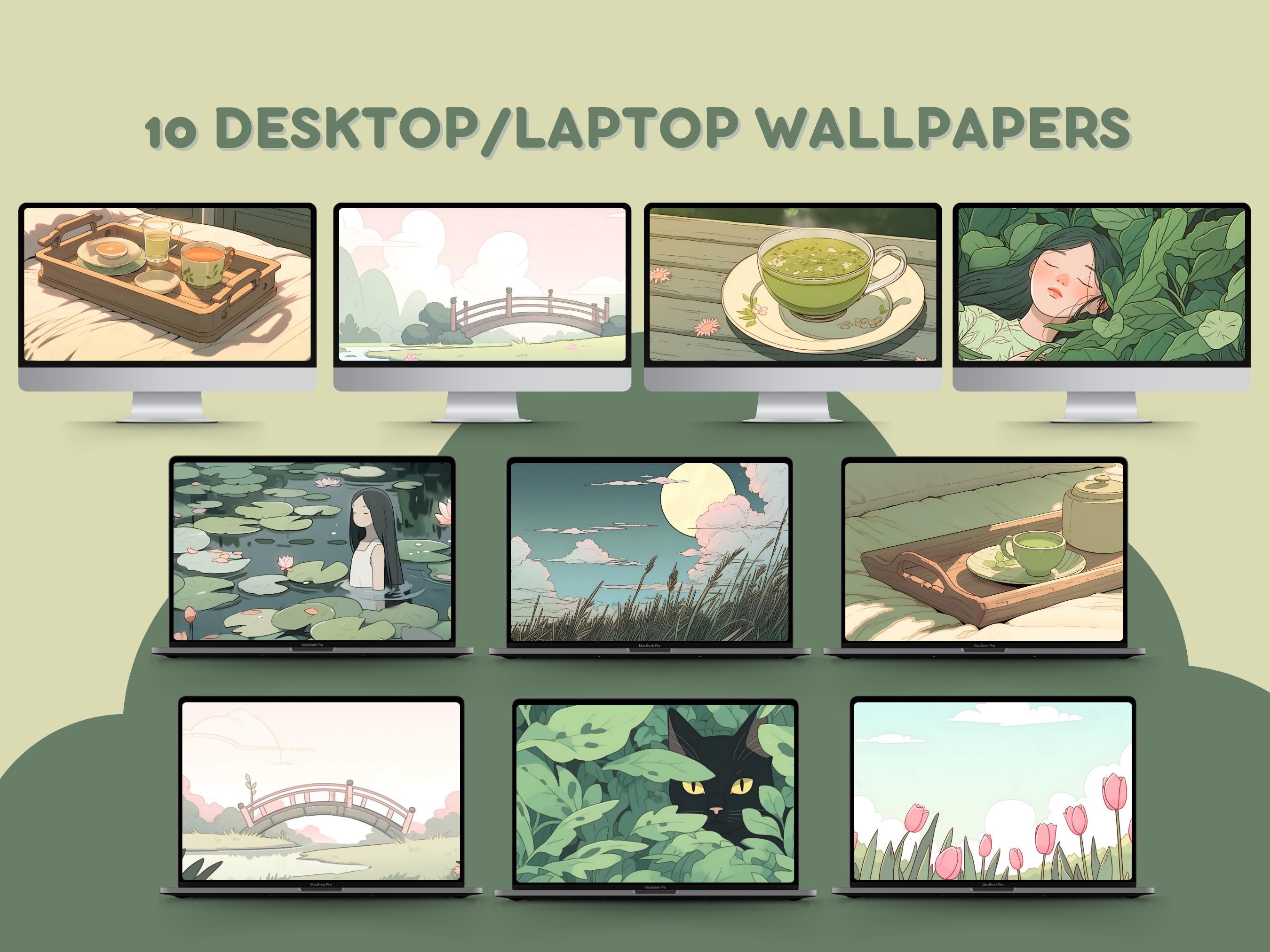 Matcha Green Desktop Wallpaper Matcha Wallpaper Green Wallpaper Light ...