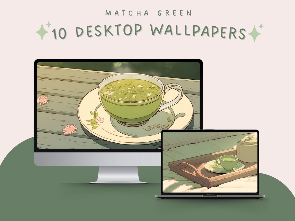 Matcha Green Desktop Wallpaper Matcha Wallpaper Green Wallpaper Light ...