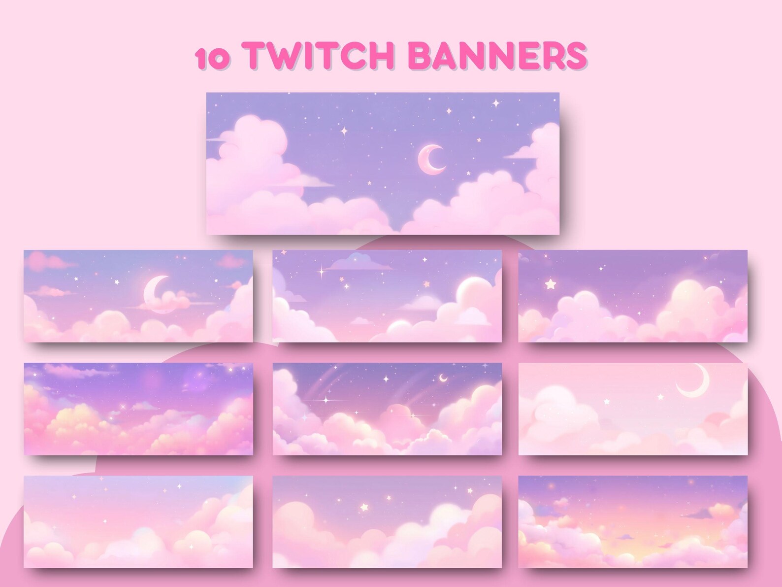 Dreamy Clouds Twitch Banner Pastel Sky Streaming Banner Cozy Twitch ...
