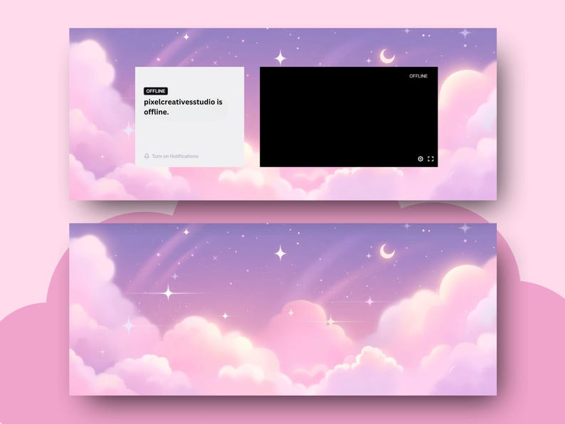 Dreamy Clouds Twitch Banner Pastel Sky Streaming Banner Cozy Twitch ...