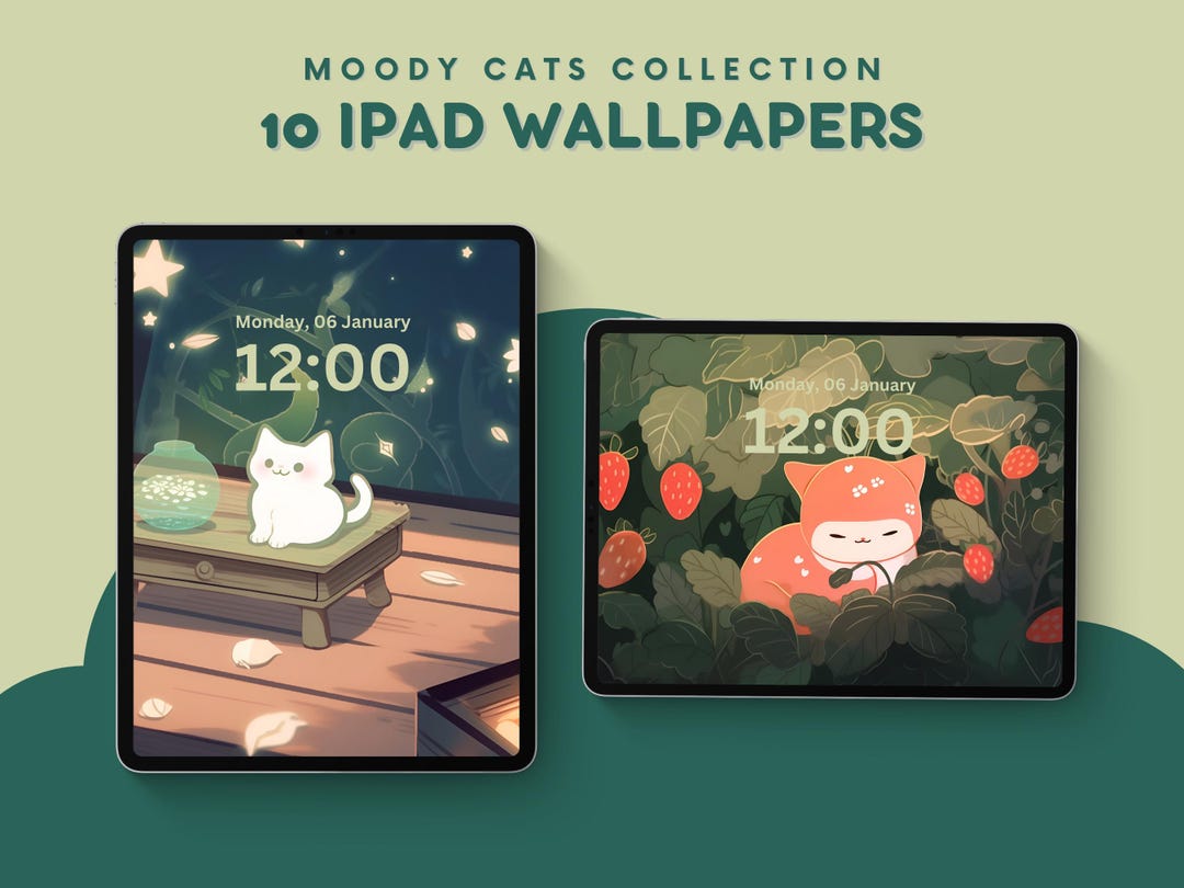 Moody Cats iPad Wallpaper Cute Cat Wallpaper Kawaii Wallpaper 4k ...
