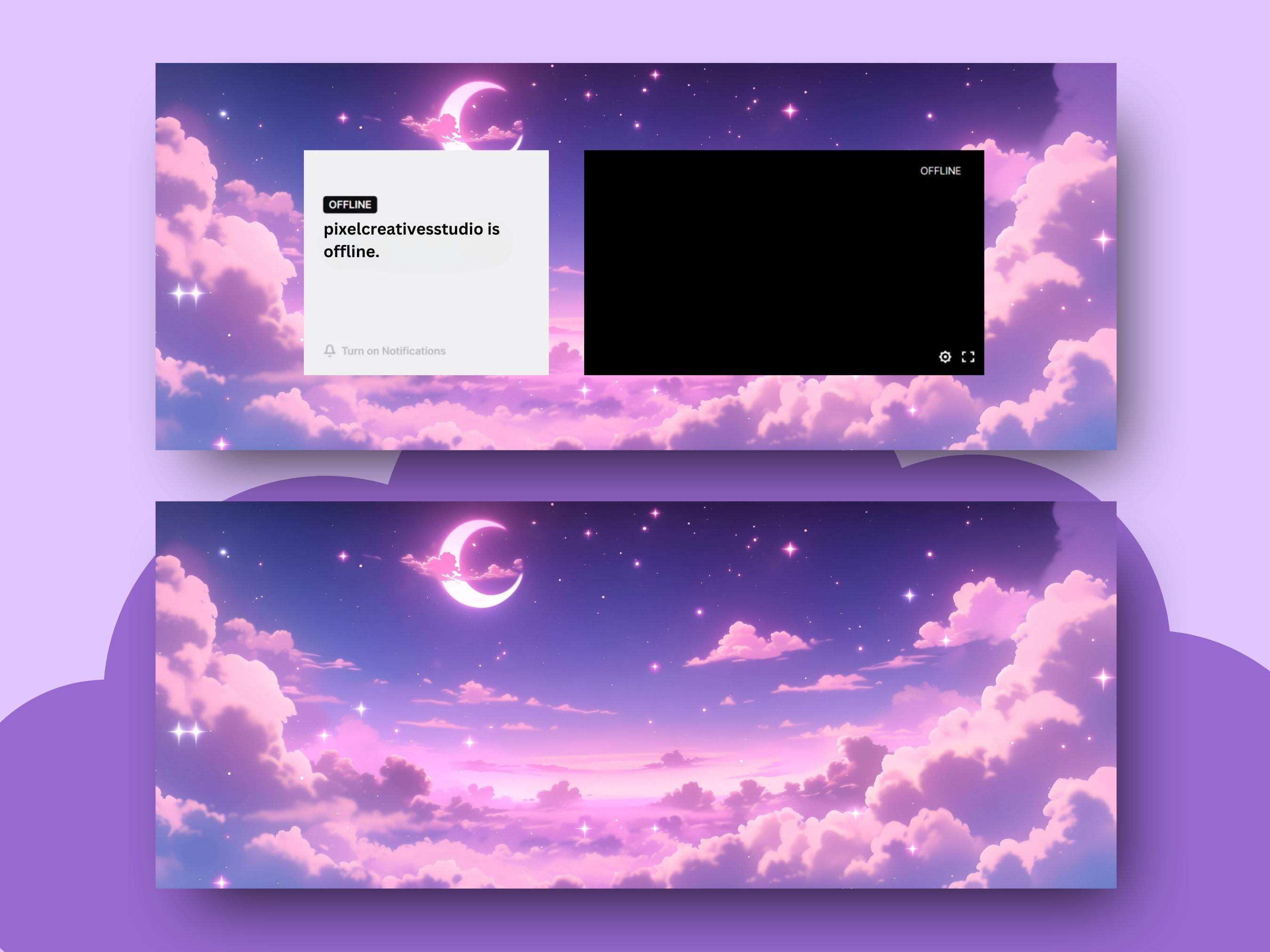 Purple Sky Streaming Banners Purple Aesthetic Night Sky Overlay Purple ...