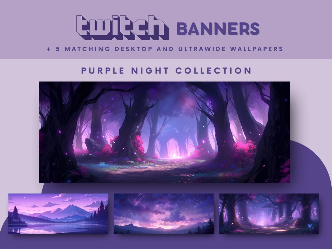 Purple Night Twitch Banner Purple Twitch Streaming Banner Purple ...