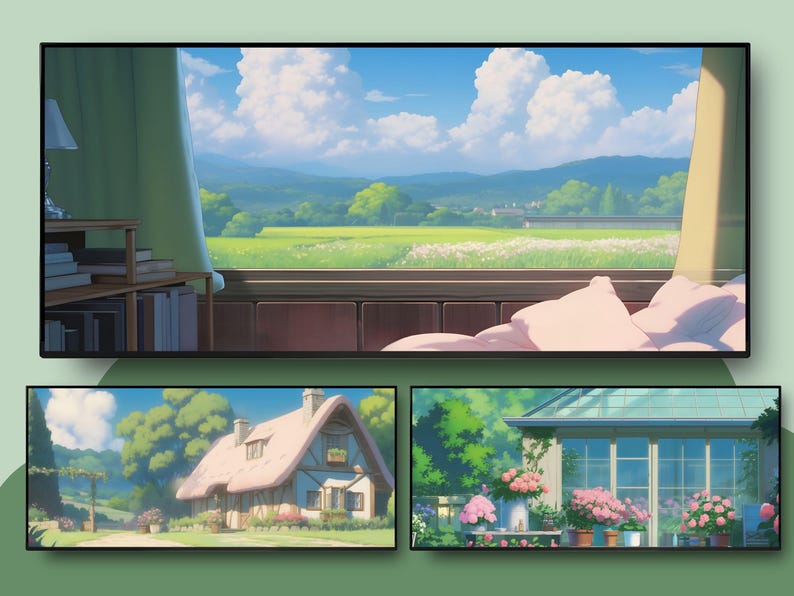 Anime Cottagecore Ultrawide Wallpaper Vintage Countryside Anime ...