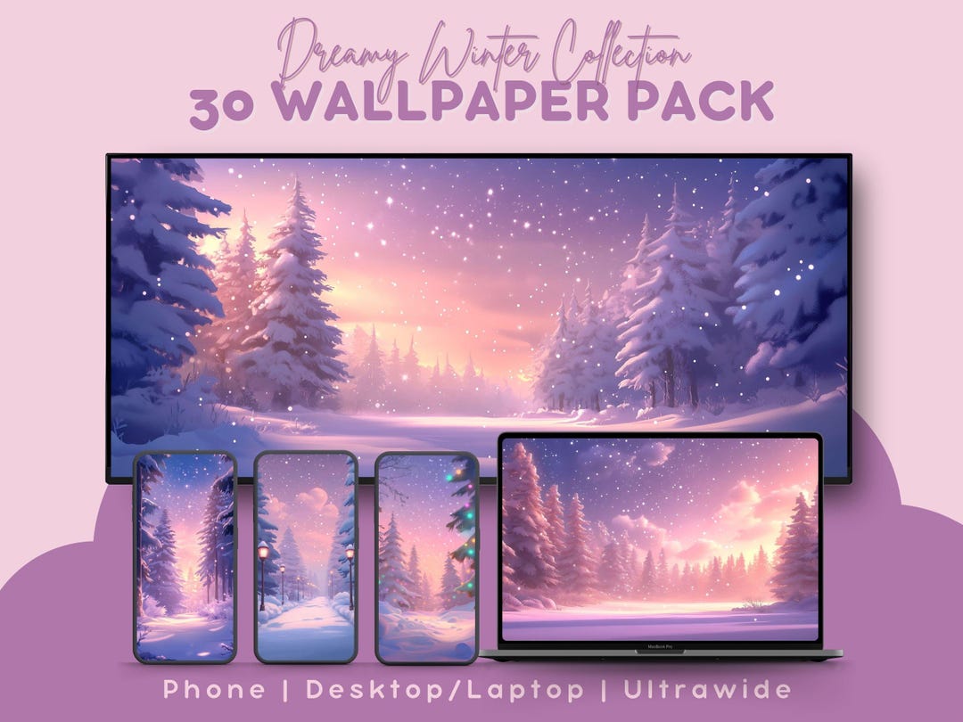 Dreamy Winter Wallpaper Bundle Christmas Wallpaper Snow Wallpaper ...