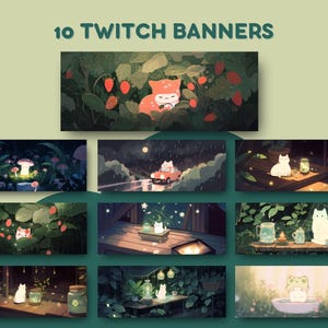 Moody Cats Twitch Banner for Streaming Cute Cat Dark Aesthetic Cats ...