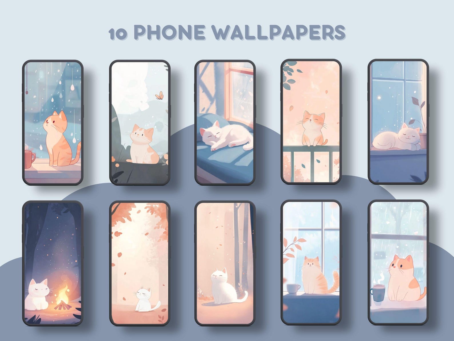 Pastel Cats Phone Wallpaper Kawaii Cats Wallpaper Cute Cat Kawaii ...